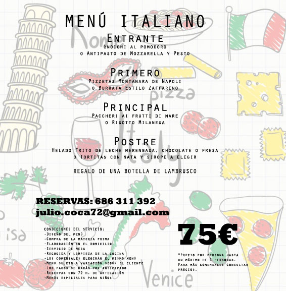 Menú Italiano :: Tucocineroencasa